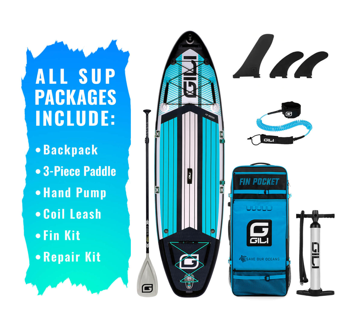 10' Mako Inflatable Stand Up Paddle Board - GILI Sports