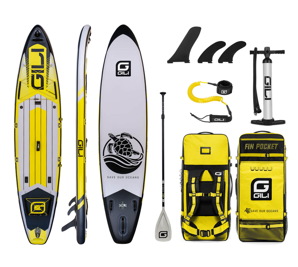 11' / 12' Adventure Inflatable Stand Up Paddle Board - GILI Sports
